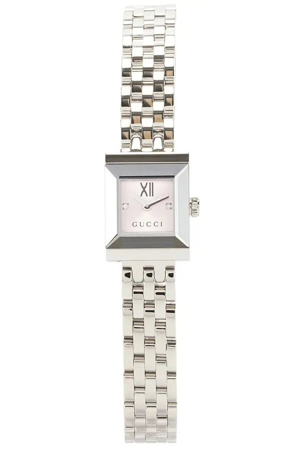 Gucci G Frame Diamond Watch - Stainless Steel & Pink | Editorialist